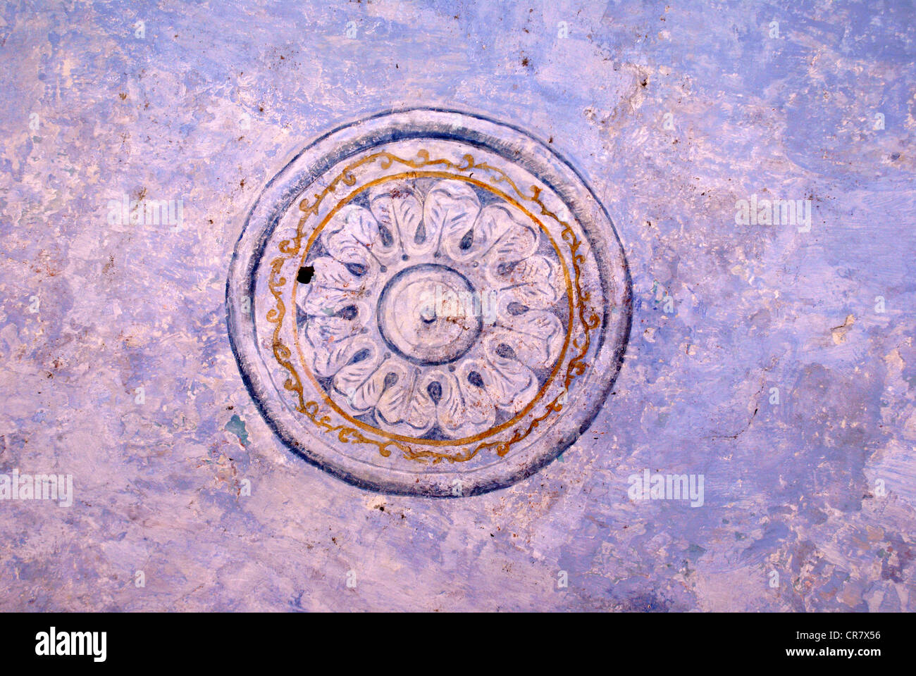Spanish colonial era design painted on the ceiling of Ermita del ...