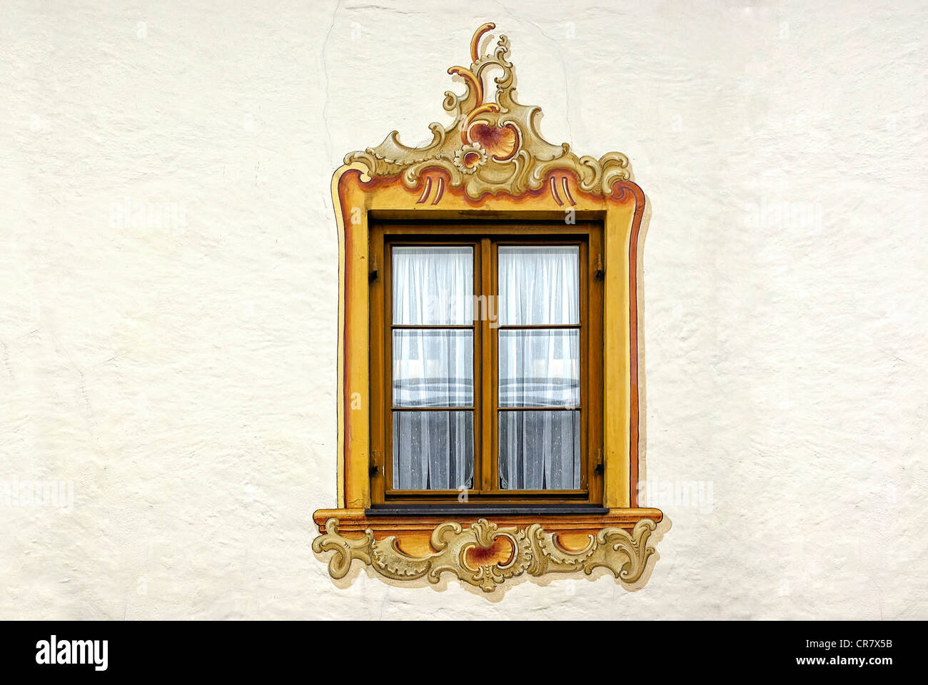 Single window with optical illusion painted frame Stock Photo - Alamy