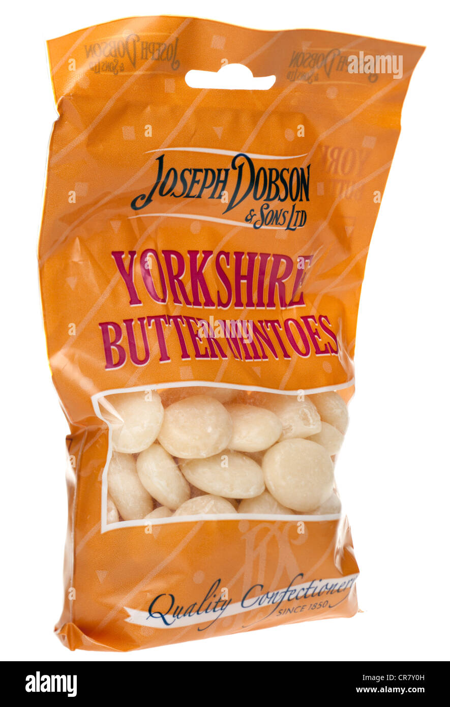Bag of Joseph Dobson Yorkshire Butter mintoes Stock Photo - Alamy
