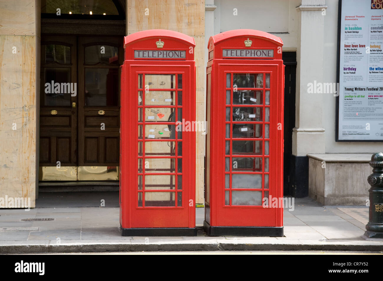 Red traditional telephone box booth Chelsea Stock Photo - Alamy