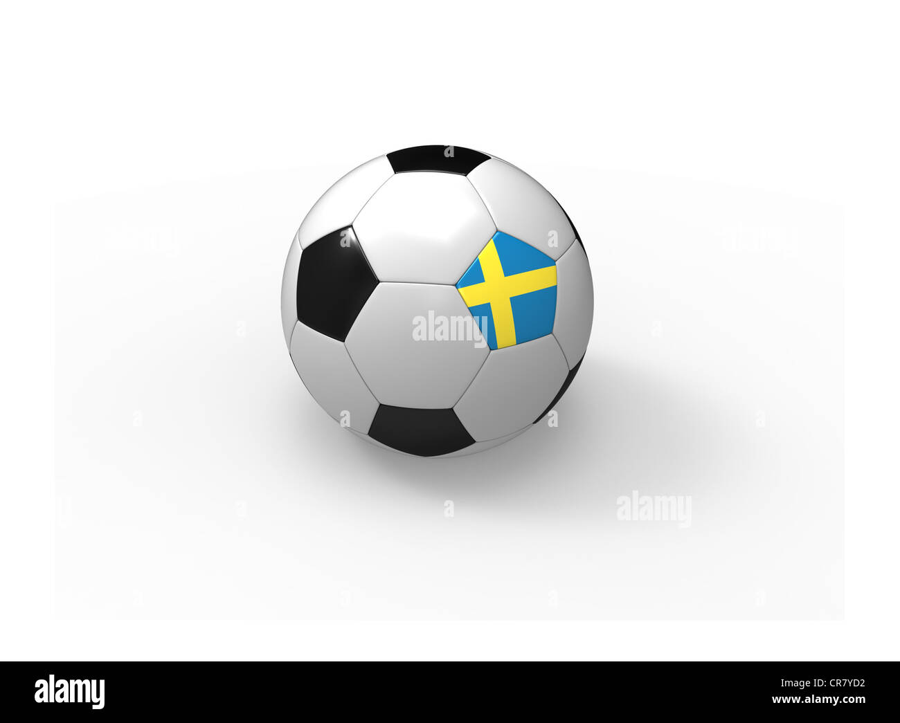 Soccer ball, 3d rendering with Sweden flag, isolated on white ...