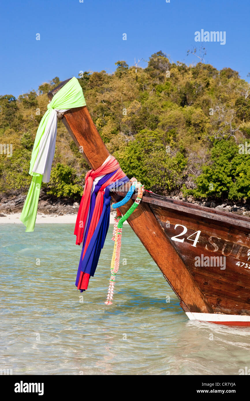 Thailand, Krabi Province, off Railay accessible by Long Tail boat, the ...