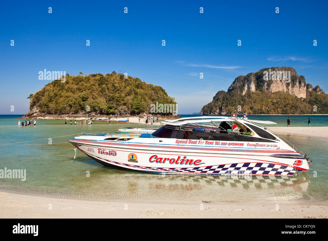 Thailand, Krabi Province, off Railay accessible by Long Tail boat, the ...