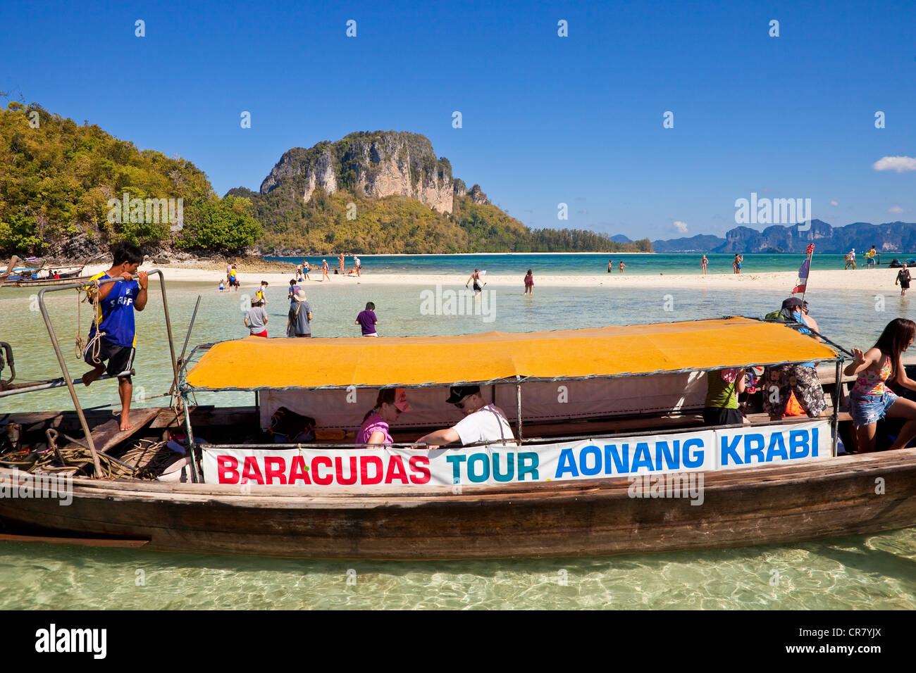 Thailand Krabi province off Railay accessible by long tail boat island ...