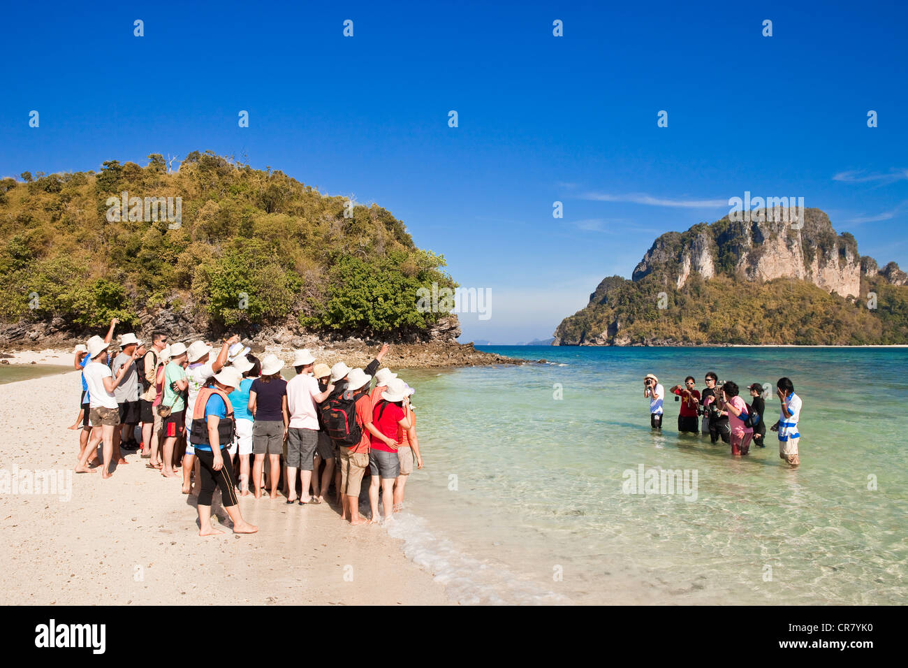 Thailand Krabi province off Railay accessible by long tail boat island ...