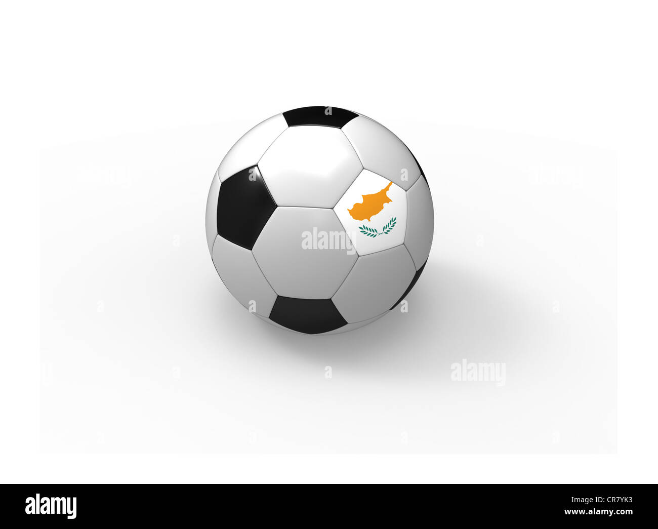 Soccer ball, 3d rendering with Cyprus flag, isolated on white ...