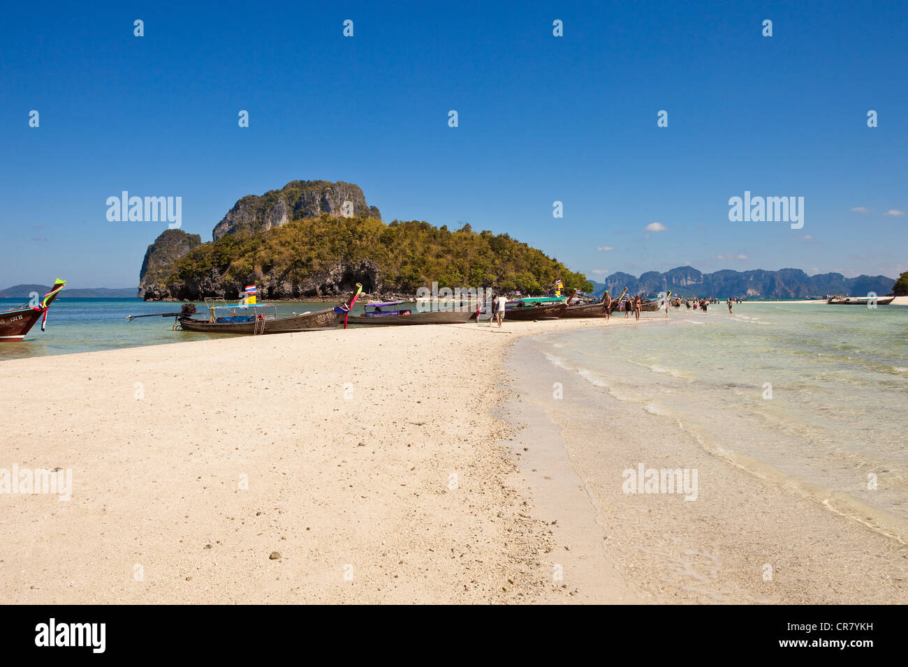 Thailand, Krabi Province, off Railay accessible by Long Tail boat, the ...