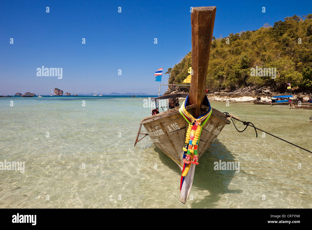 Thailand, Krabi Province, off Railay accessible by Long Tail boat, the ...