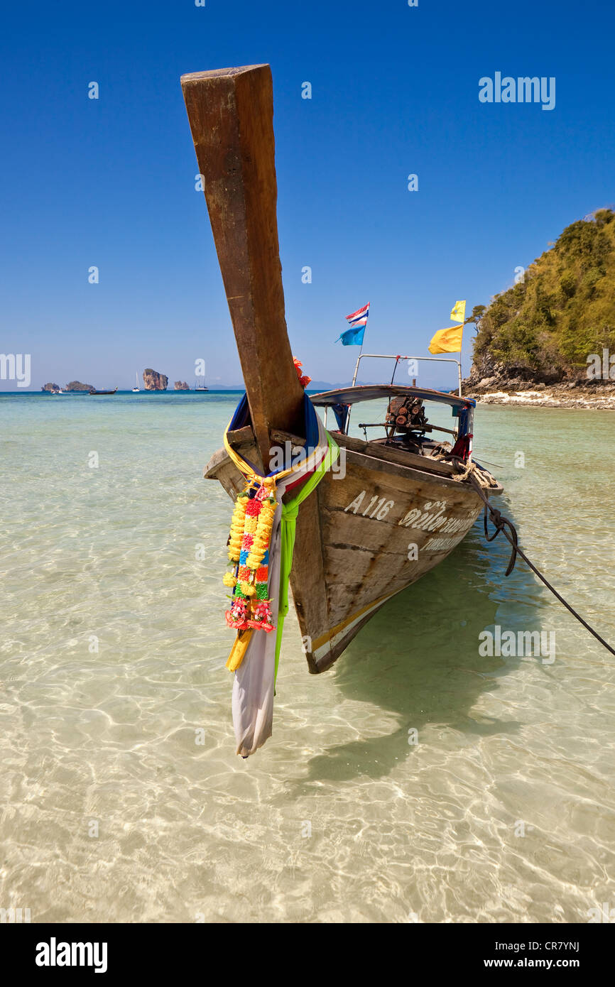 Thailand, Krabi Province, off Railay accessible by Long Tail boat, the ...