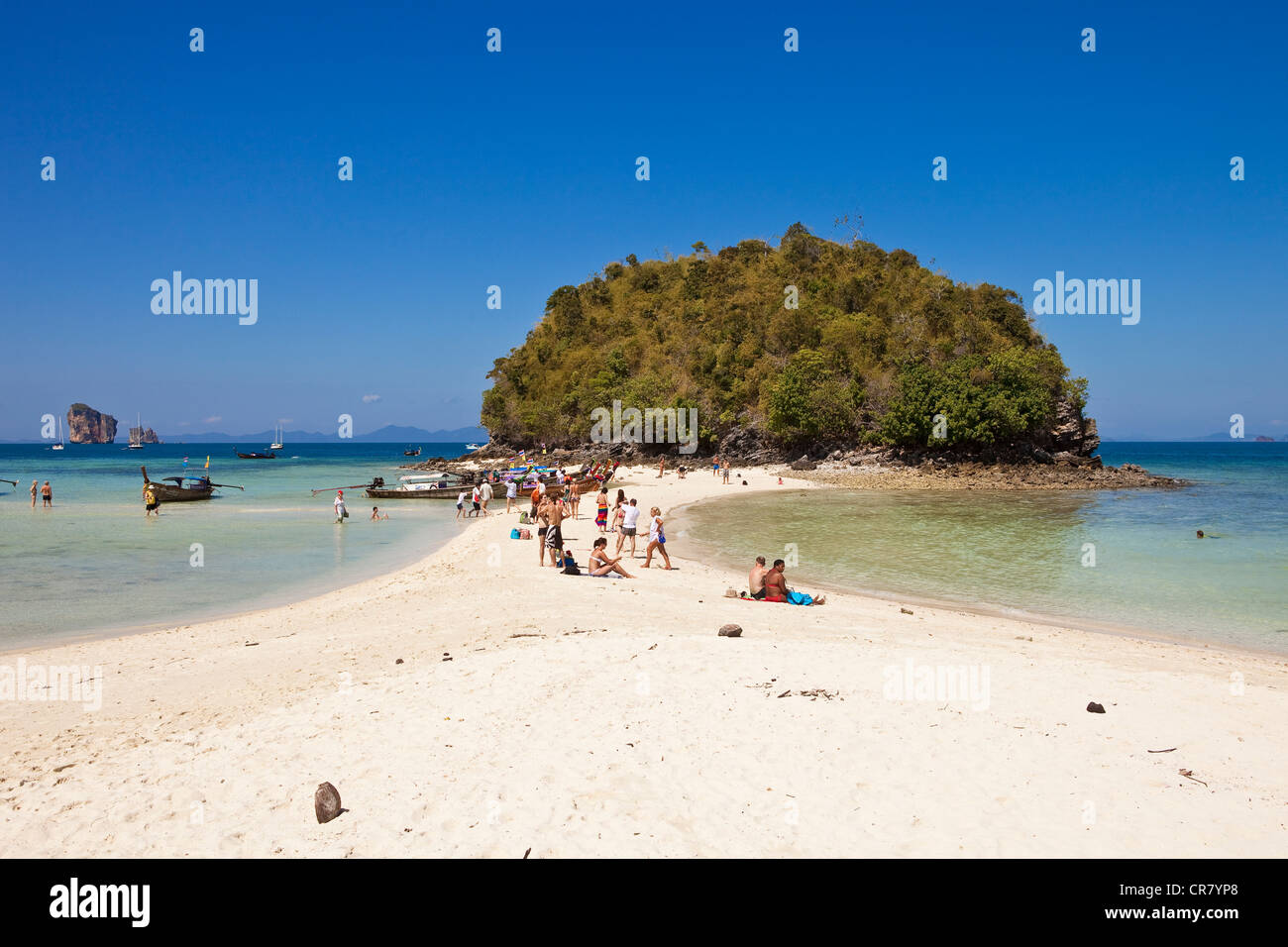 Thailand, Krabi Province, off Railay accessible by Long Tail boat, the ...