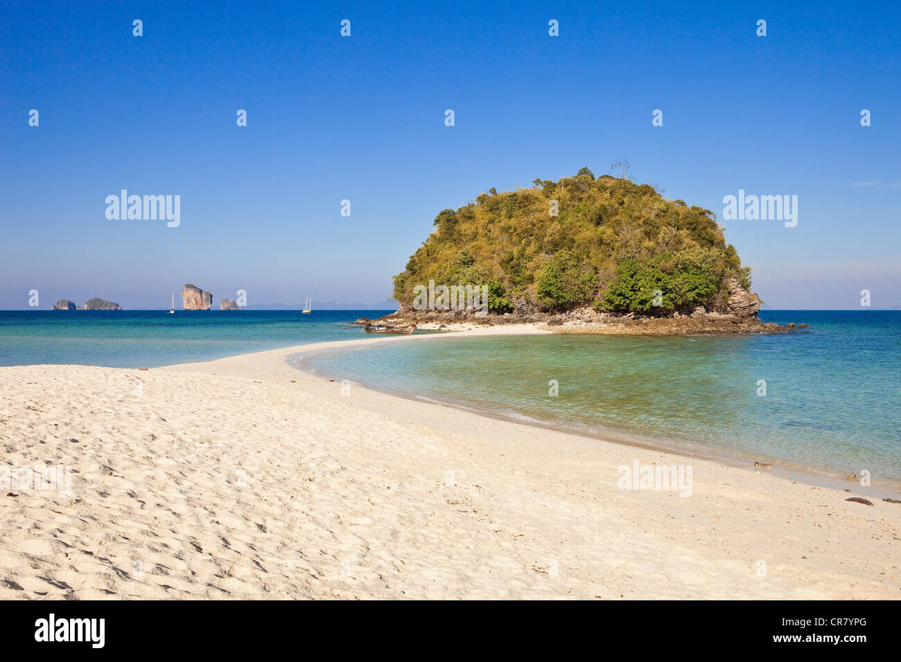 Thailand, Krabi Province, off Railay accessible by Long Tail boat, the ...