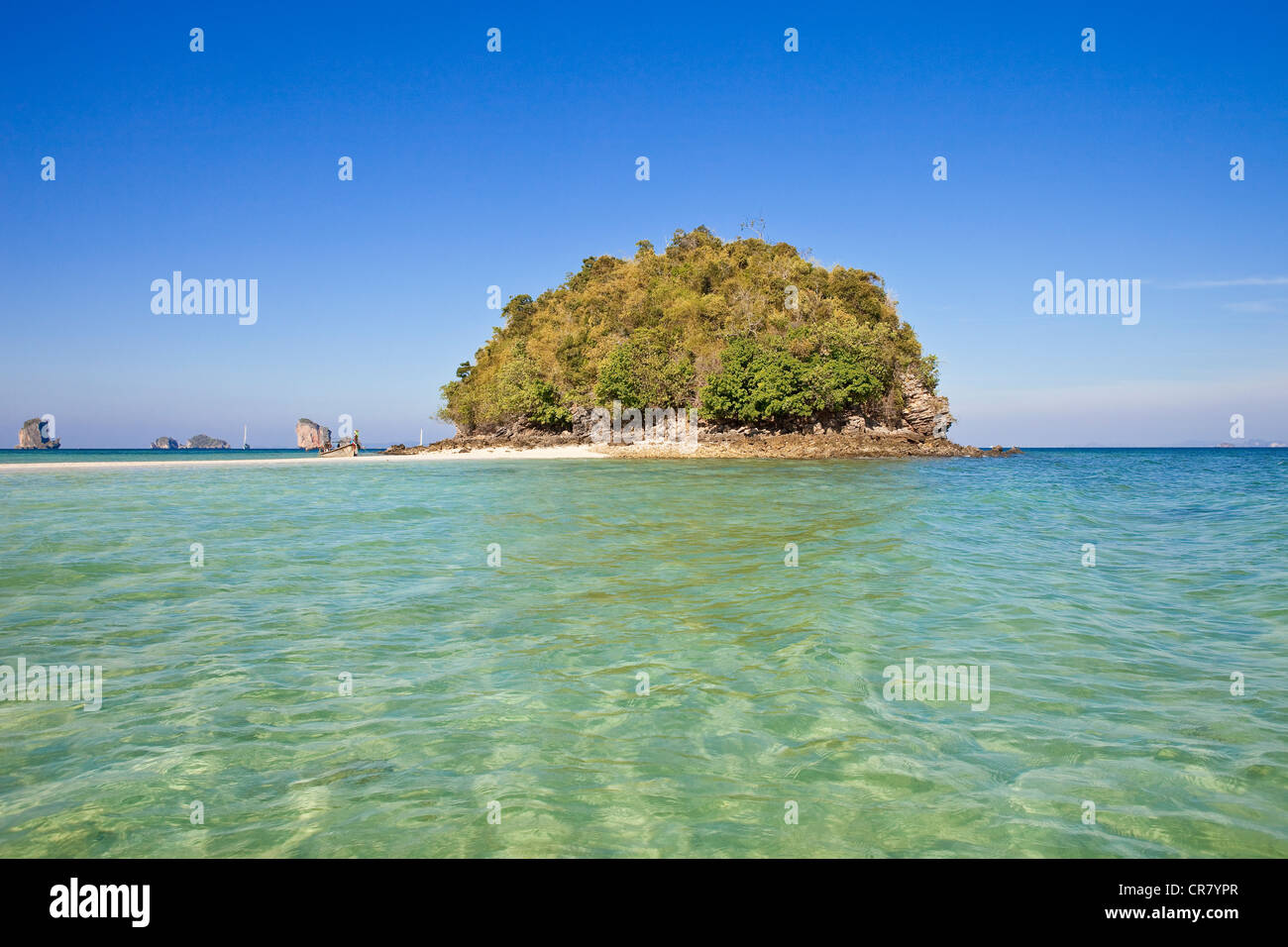 Thailand, Krabi Province, off Railay accessible by Long Tail boat, the ...