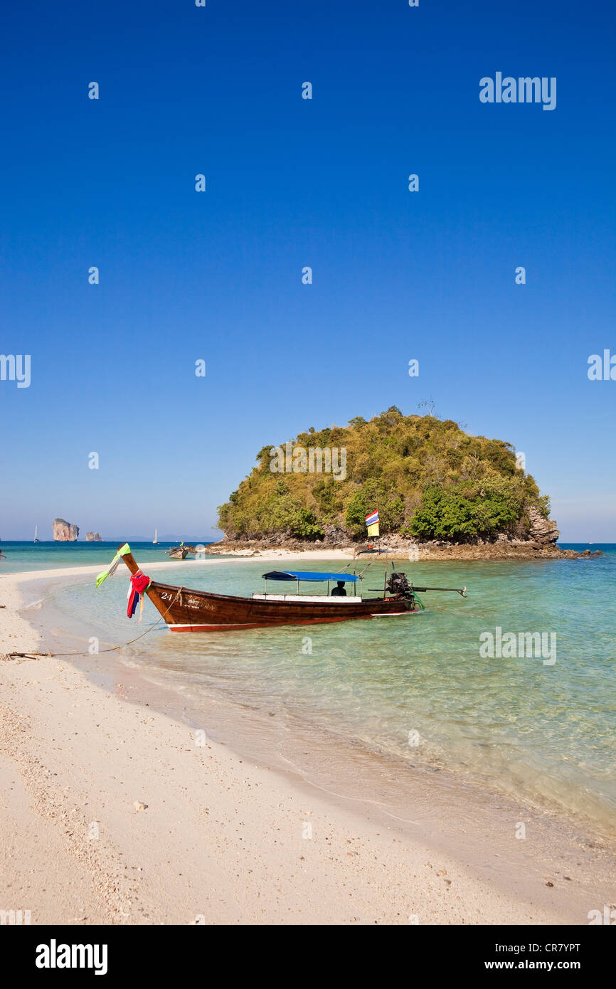 Thailand, Krabi Province, off Railay accessible by Long Tail boat, the ...