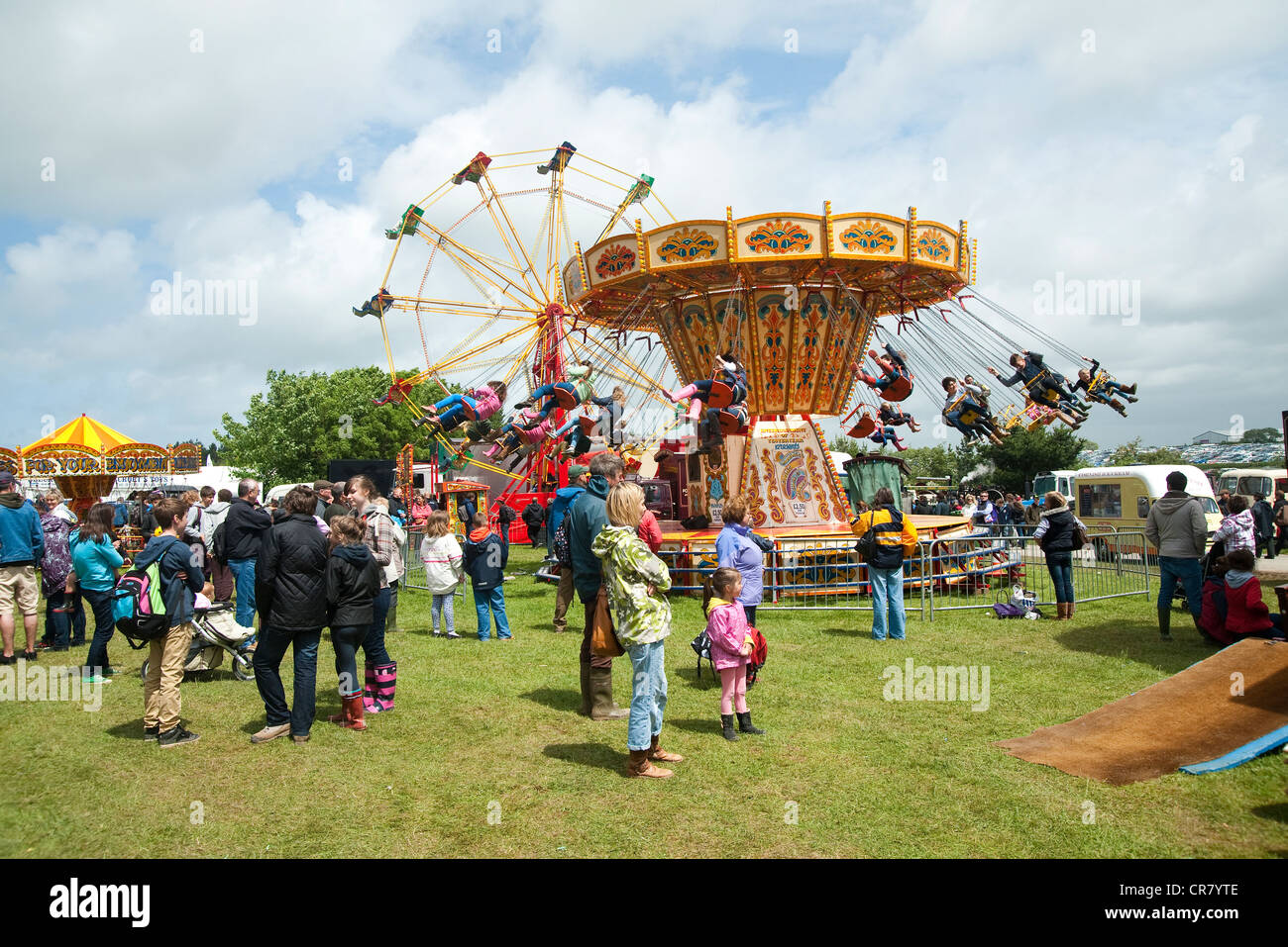 Cornwall, England, UK - Royal Cornwall Show, Amusement park Stock Photo ...