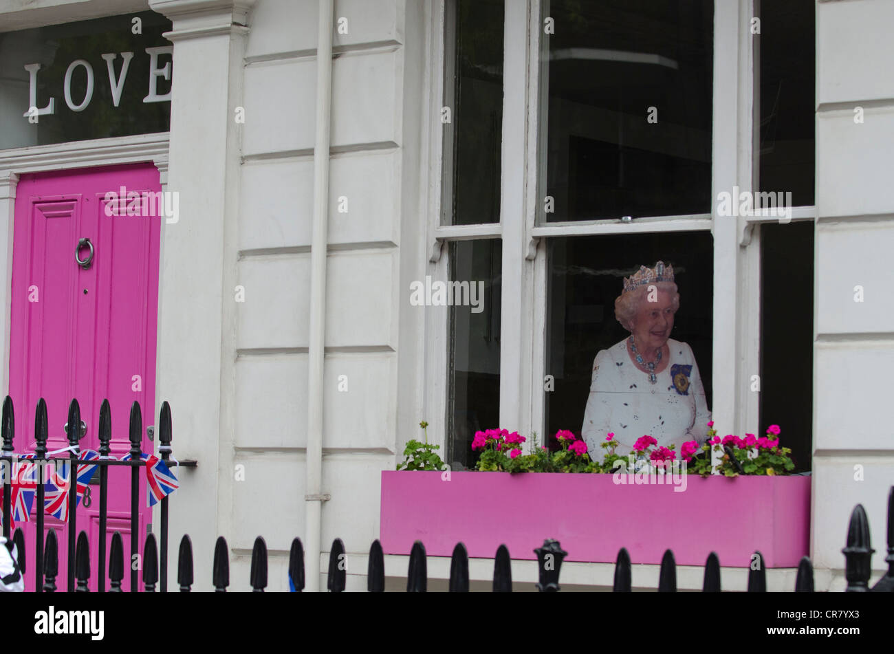 Cut out Picture of Queen in front window of house Queen's Diamond ...