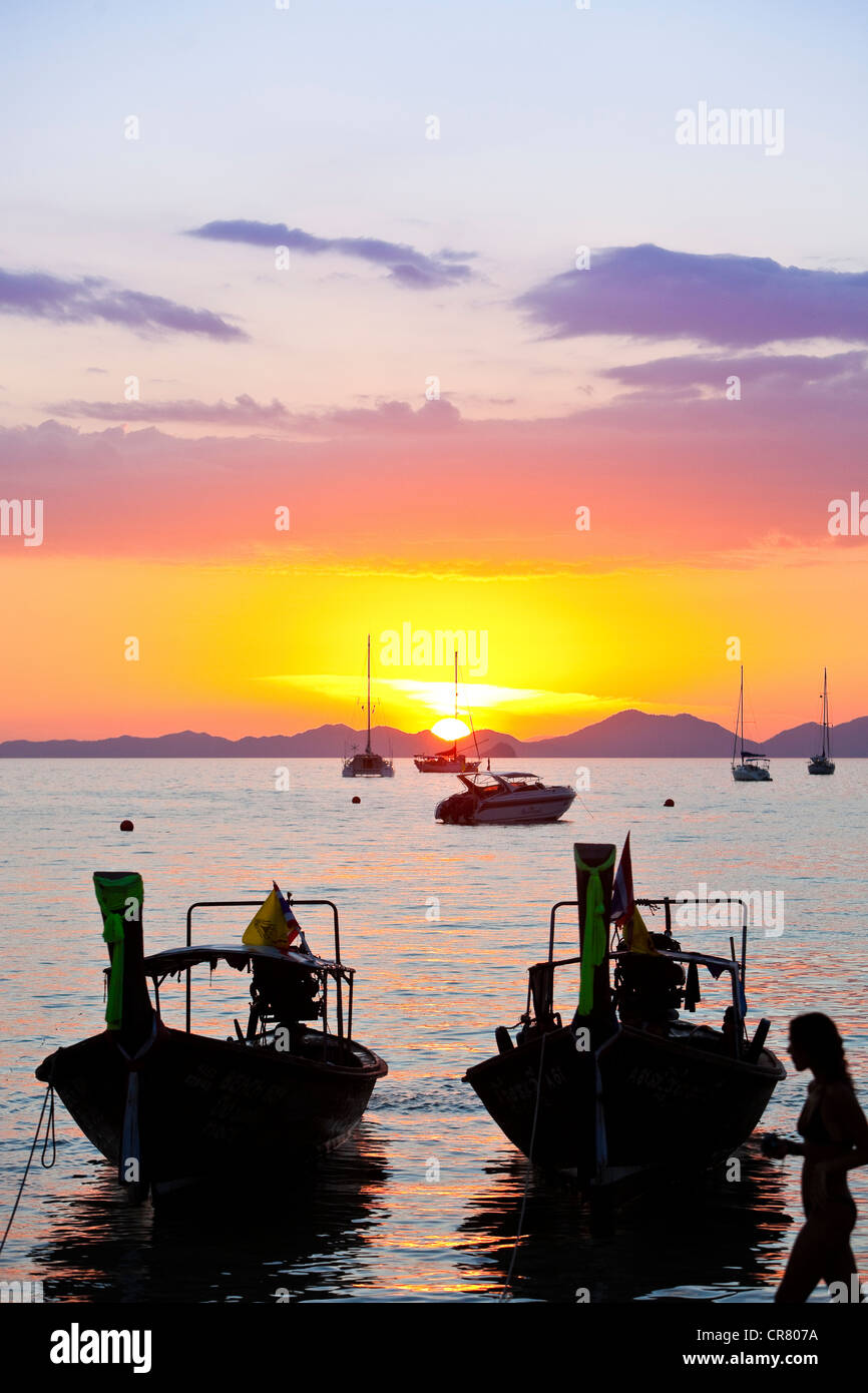 Thailand, Krabi Province, West Railay, sunset Stock Photo - Alamy