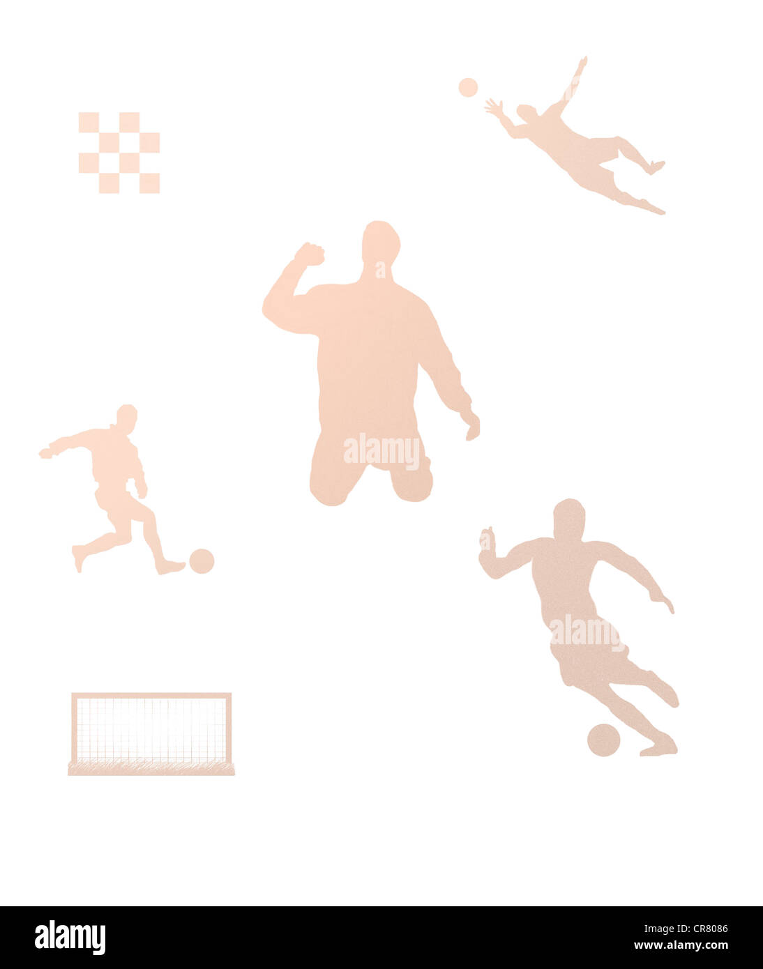 Football Soccer Players silhouette Stock Photo - Alamy