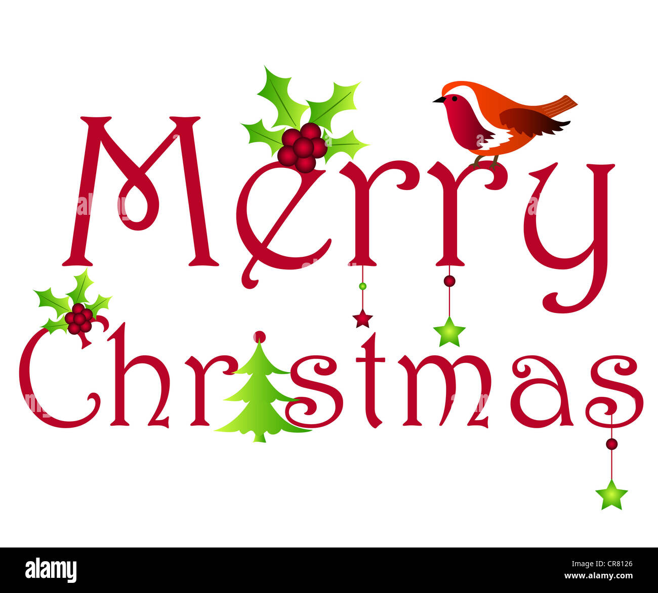 Robin with holly hi-res stock photography and images - Alamy