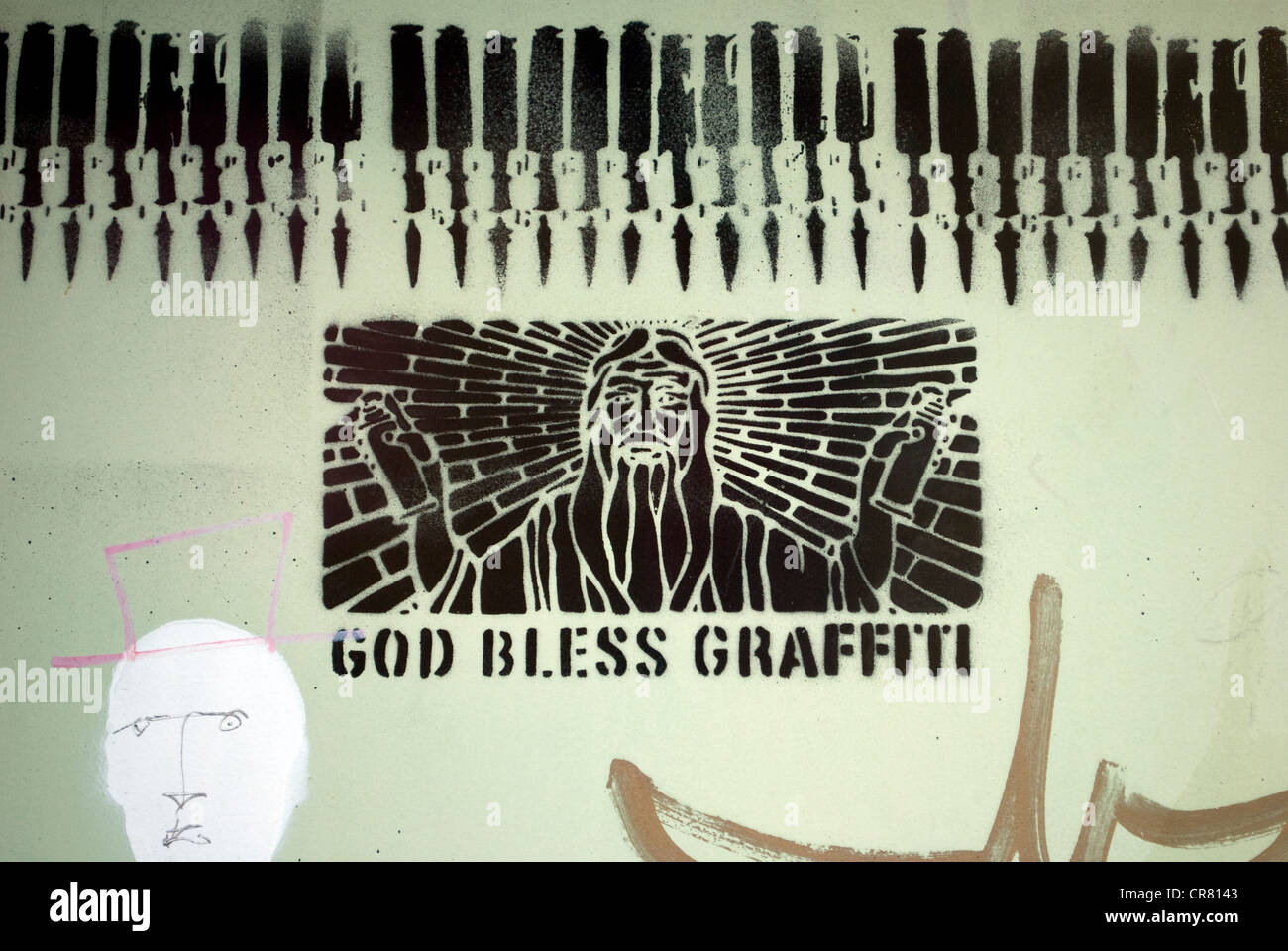 God bless graffiti Stock Photo - Alamy