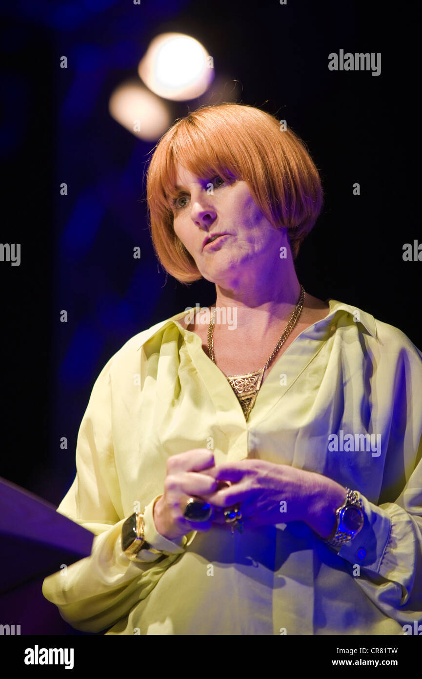 Mary Portas, retail guru speaking to a full house at The Telegraph Hay ...