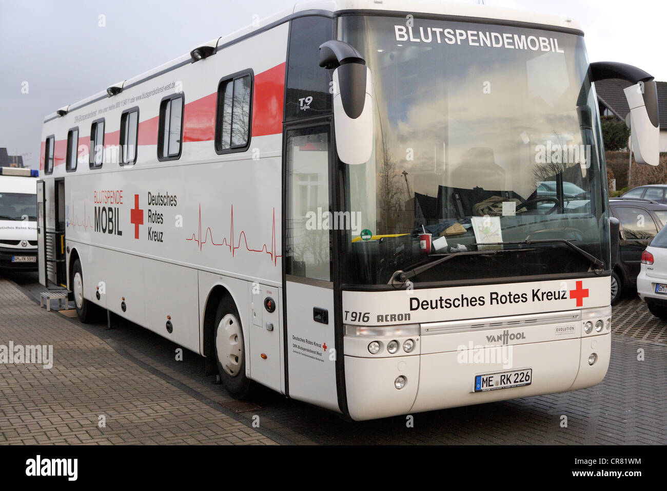 Mobile blood donation bus of the German Red Cross Blood Donor Service ...