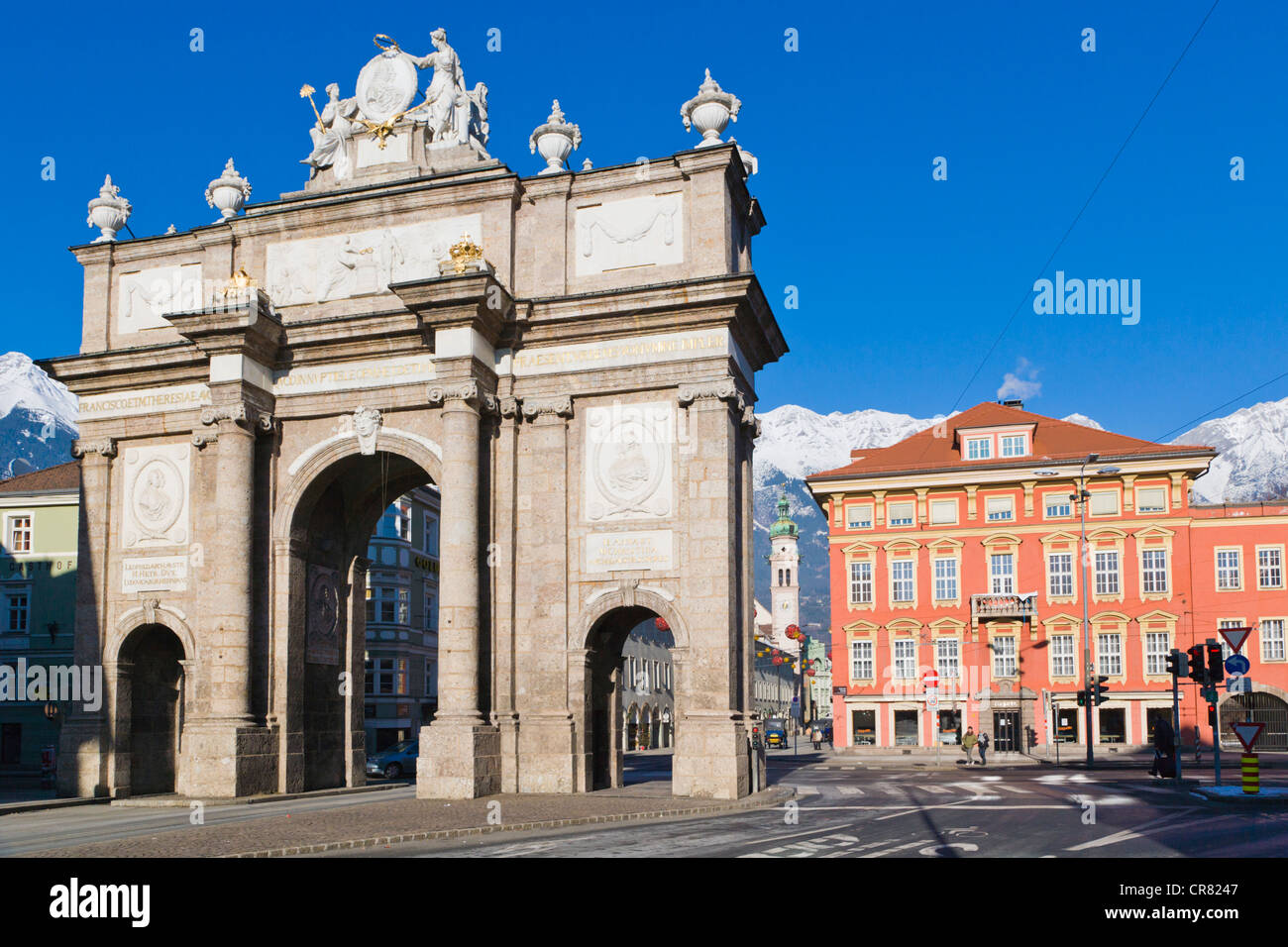 Triumphal arch triumphpforte maria theresien hi-res stock photography ...