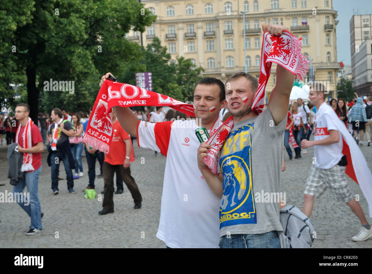 Poland fans at EURO 2012 Stock Photo - Alamy