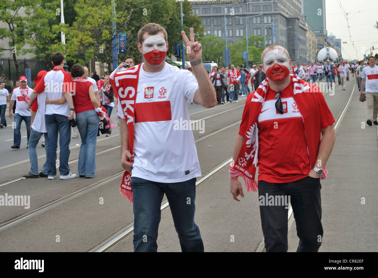 Poland fans at EURO 2012 Stock Photo - Alamy