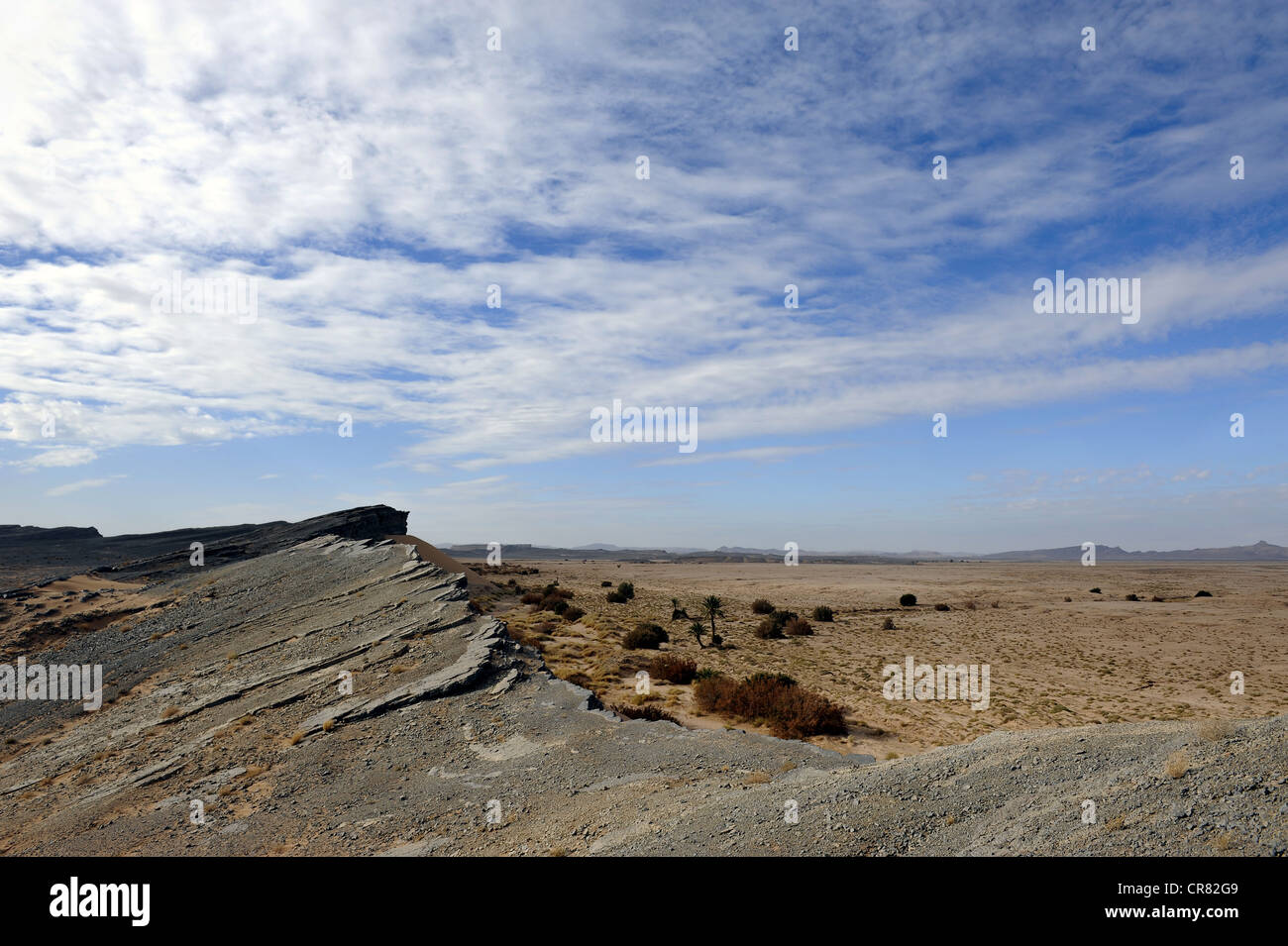 Desert landscape, road of the Kasbahs, southern Morocco, Morocco ...
