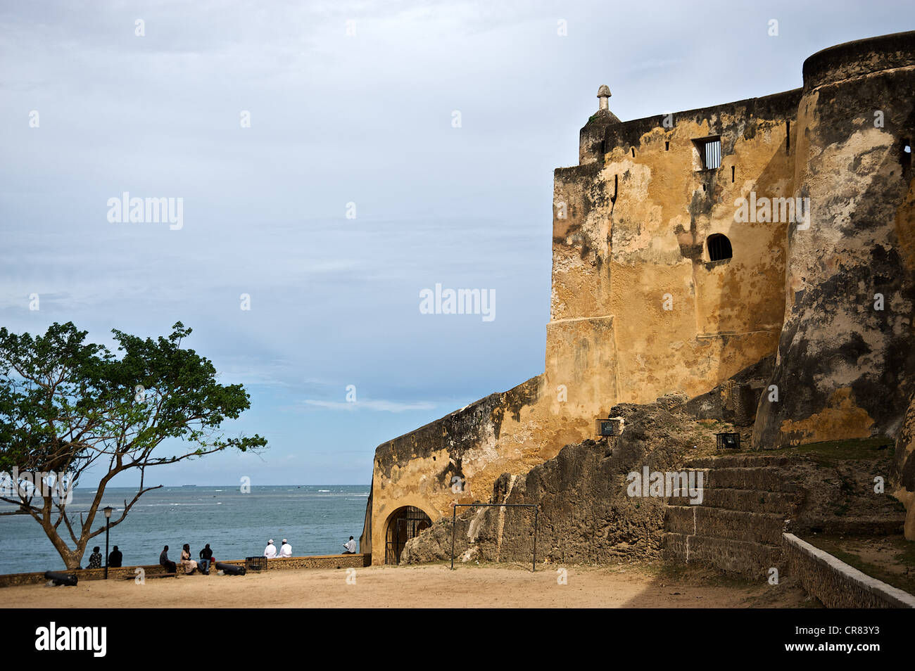 Exterior view of Fort Jesus with ocean behind, Mombasa, Kenya, East ...
