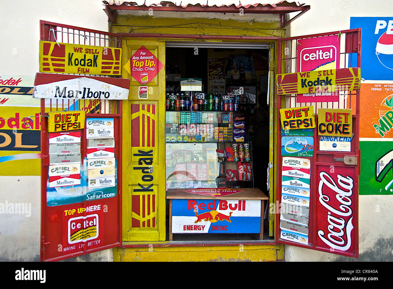 Small shop, selling Diet Coke, Kodak Film and other goods, Mombasa ...