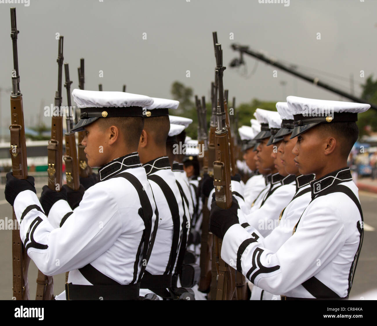 Members of Philippine Military Academy performing silent drill during ...