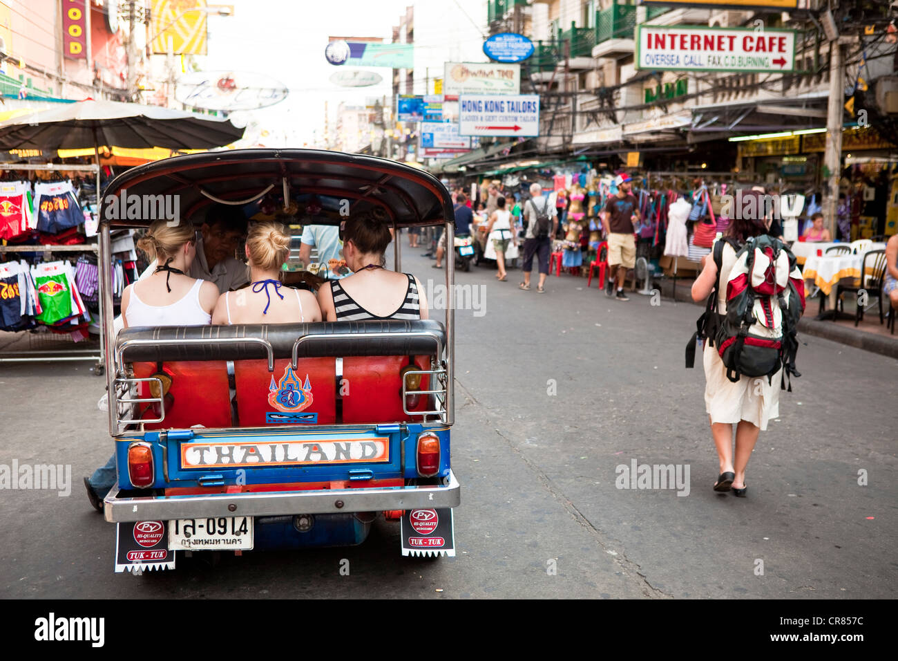 Thailand, Bangkok, Khaosan Road area, backpackers district, tuk tuk ...
