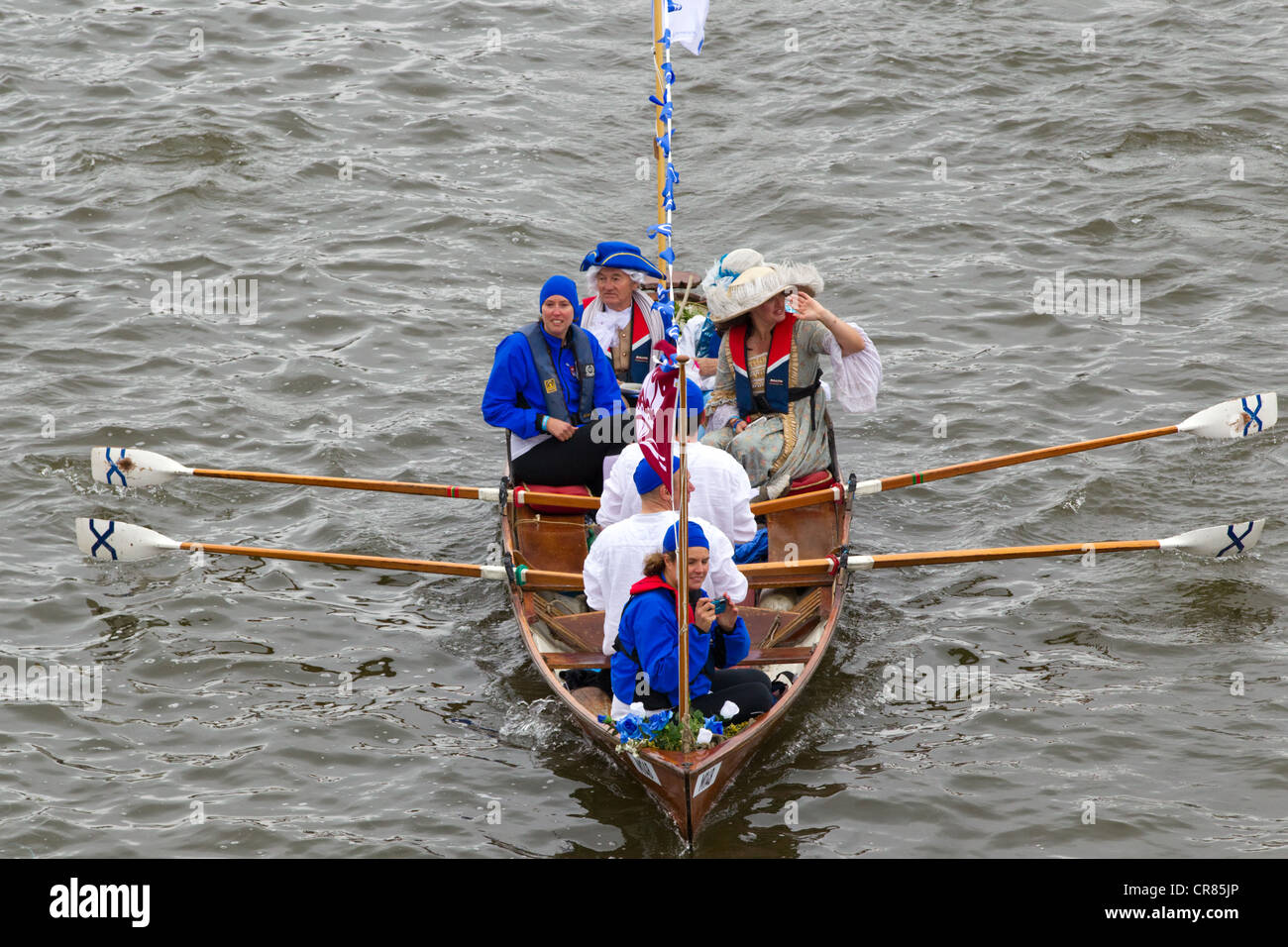 A man-powered boat participating in the Queen's Diamond Jubilee River ...