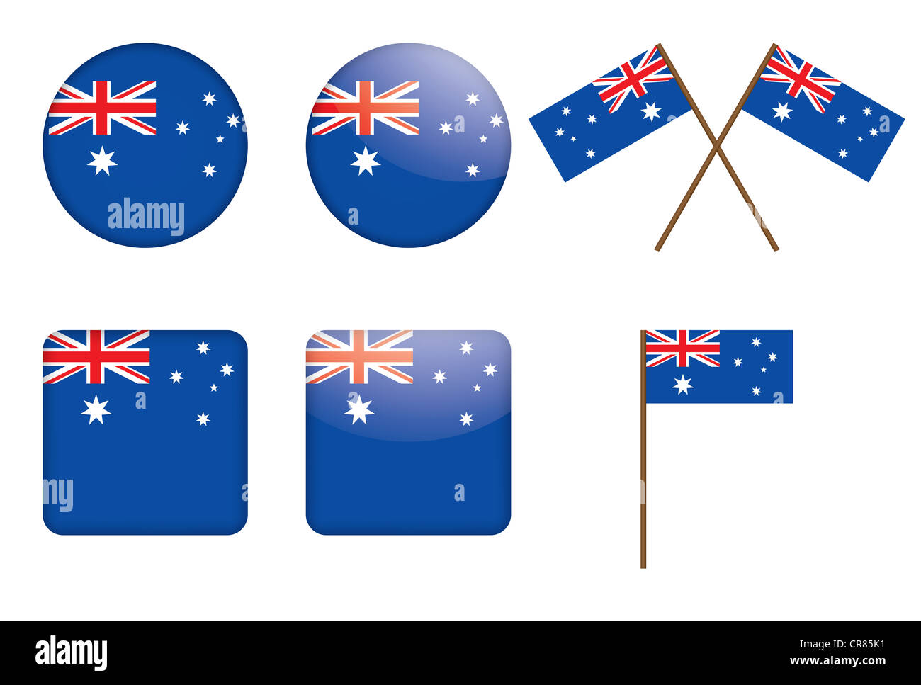 badges with flag of Australia illustration Stock Photo - Alamy