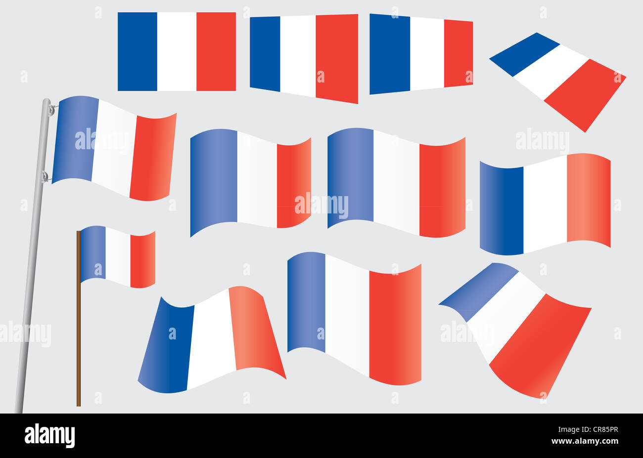 set of French flags illustration Stock Photo - Alamy