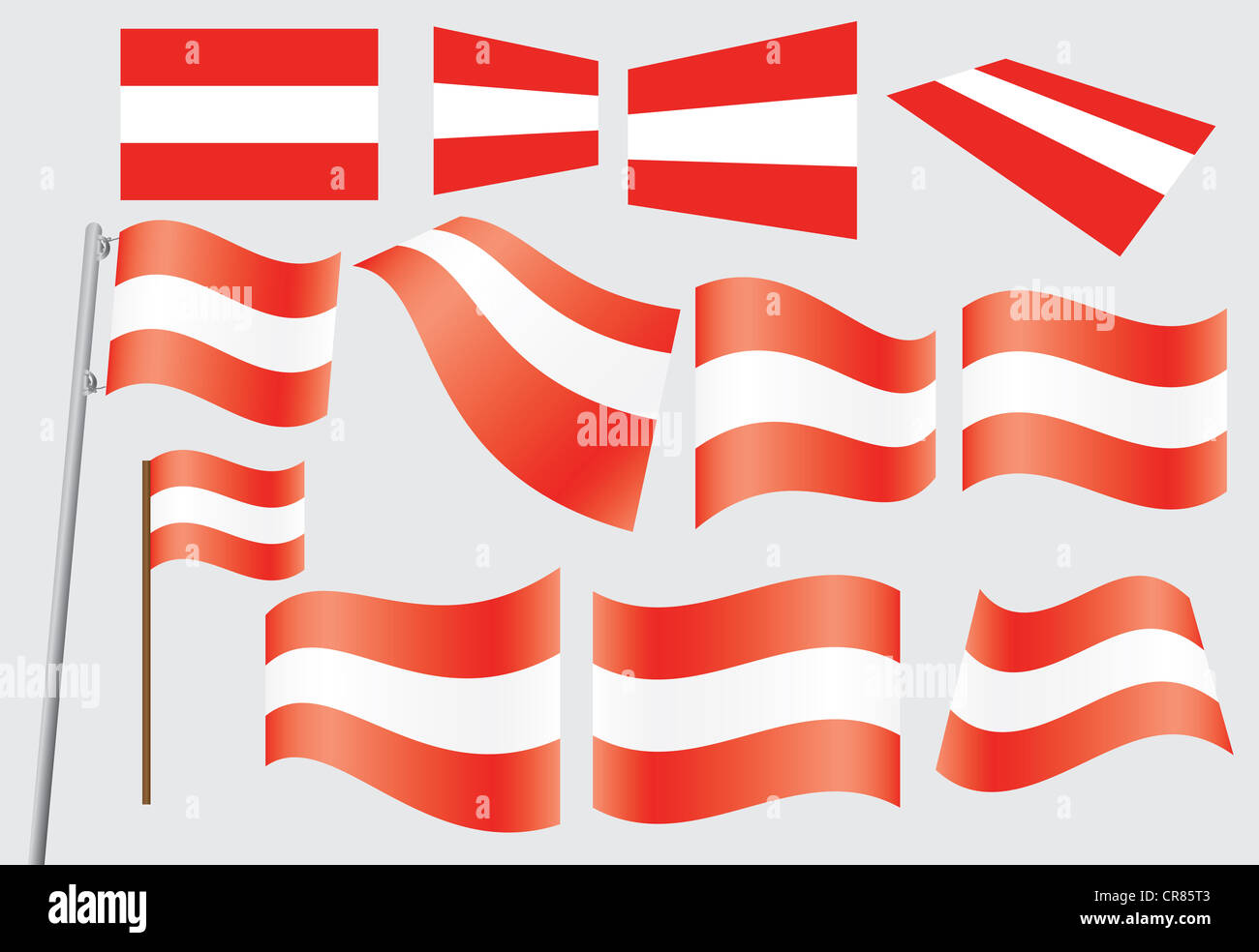 Austria flags collection hi-res stock photography and images - Alamy