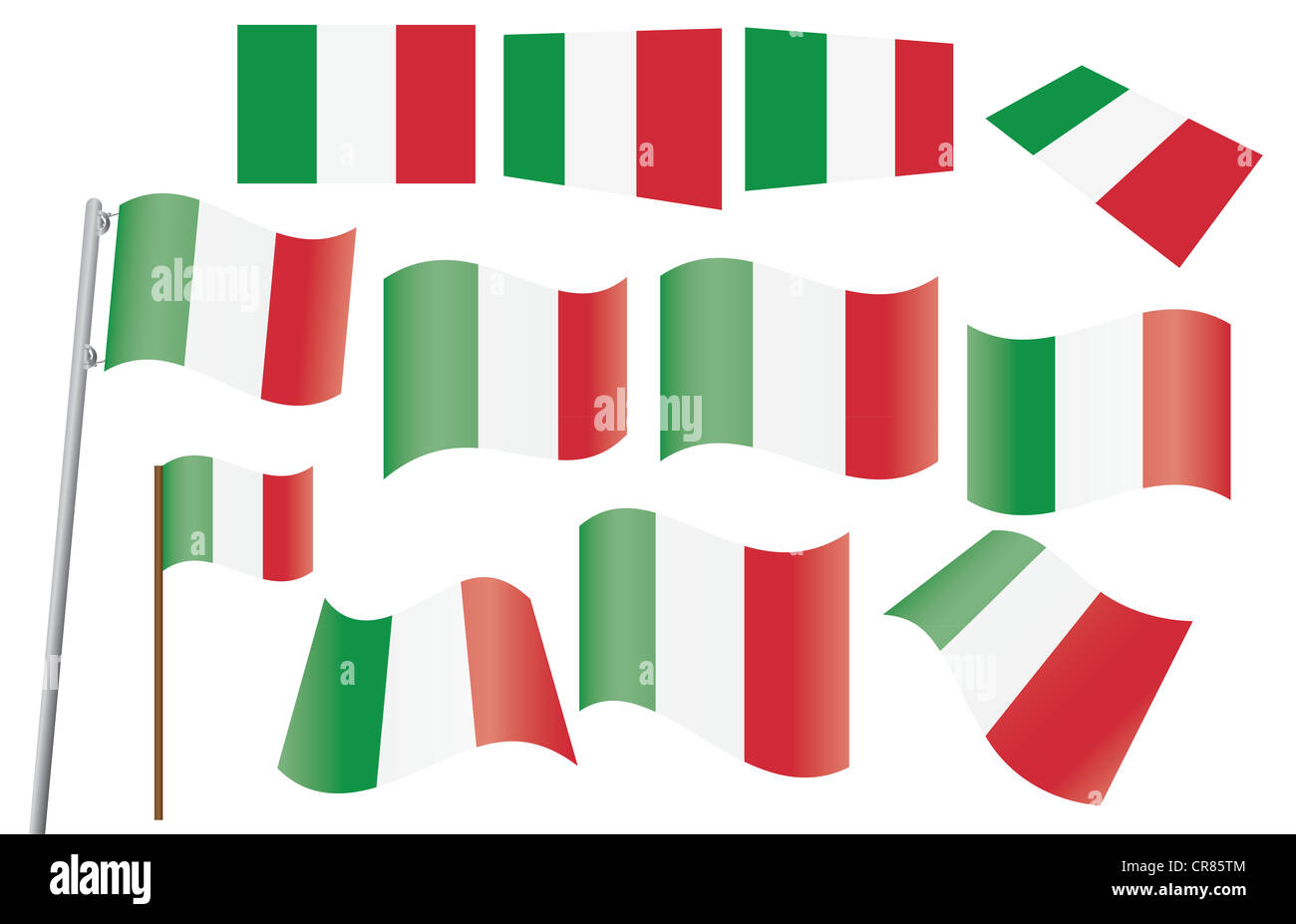 set of flags of Italy illustration Stock Photo - Alamy