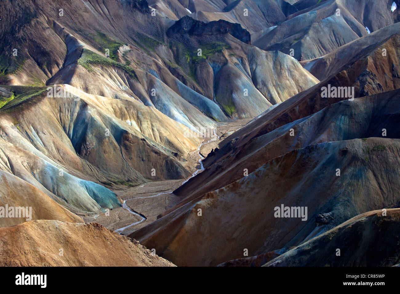 Colourful rhyolite mountains of Landmannalaugar, Iceland, Europe Stock ...