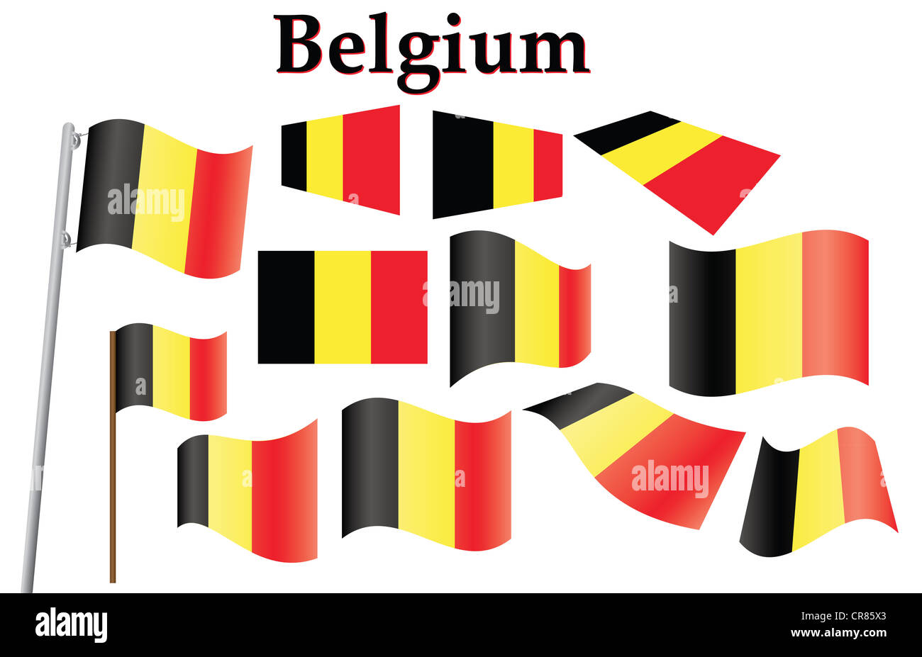 set of flags of Belgium illustration Stock Photo - Alamy