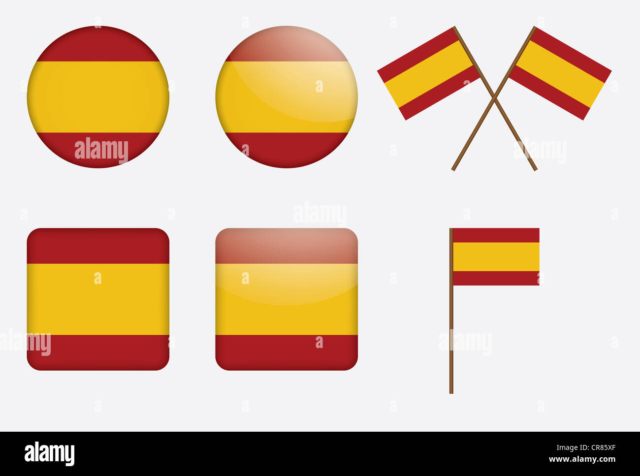 set of badges with flag of Spain illustration Stock Photo - Alamy