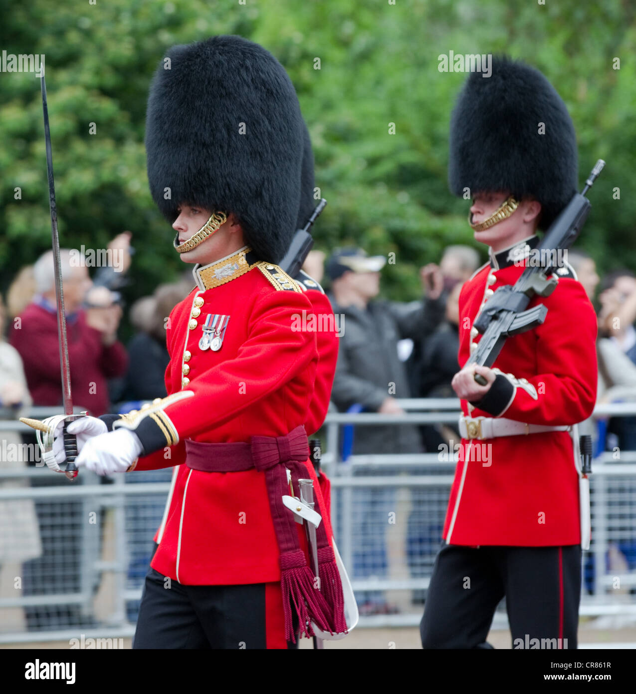 Members of the Scots Guards march to the Trooping the Colour Major ...