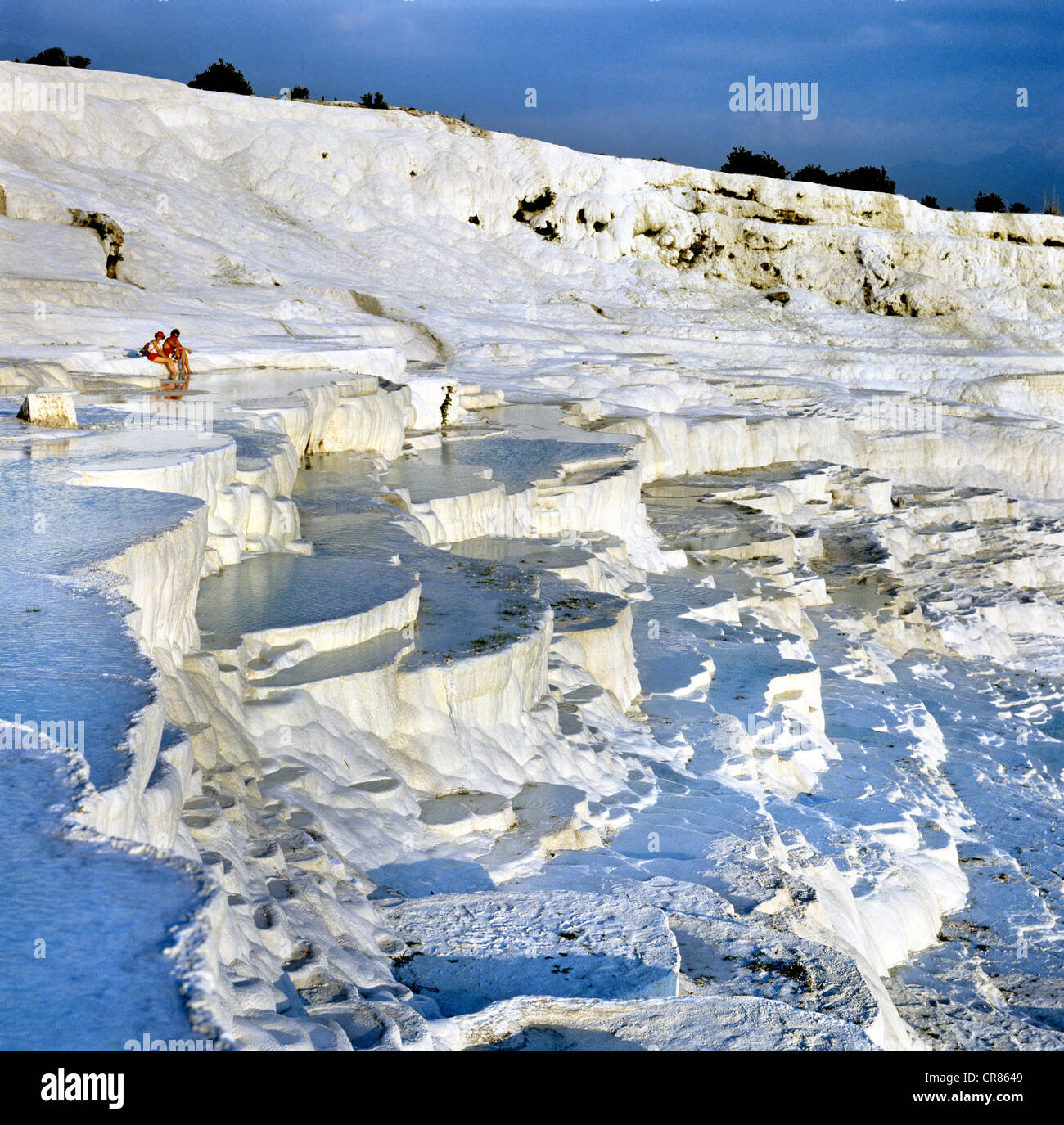 Travertine terraces, calciferous hot springs, Pamukkale, UNESCO World ...