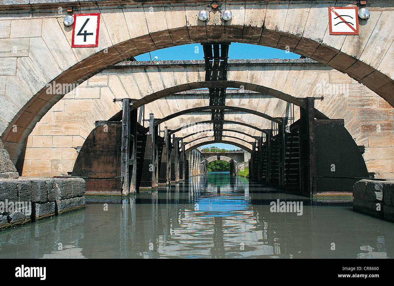 France, Herault, Vias, the works of Libron on Canal du Midi Stock Photo ...