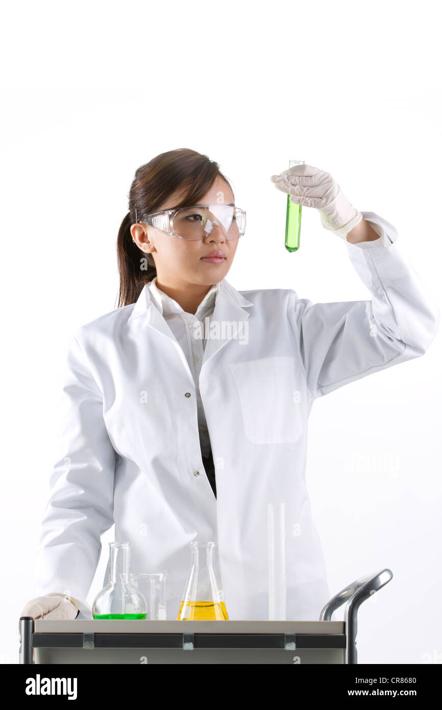 Portrait of a scientist analyzing a solution Stock Photo - Alamy
