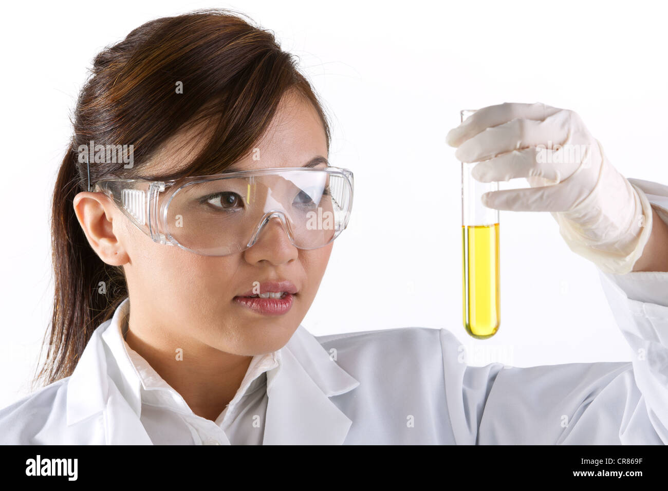 Portrait of a scientist analyzing a solution Stock Photo - Alamy