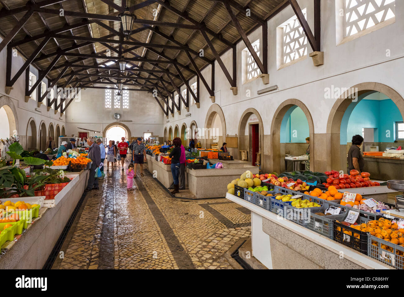 Interior of the old market in Silves, Algarve, Portugal Stock Photo - Alamy