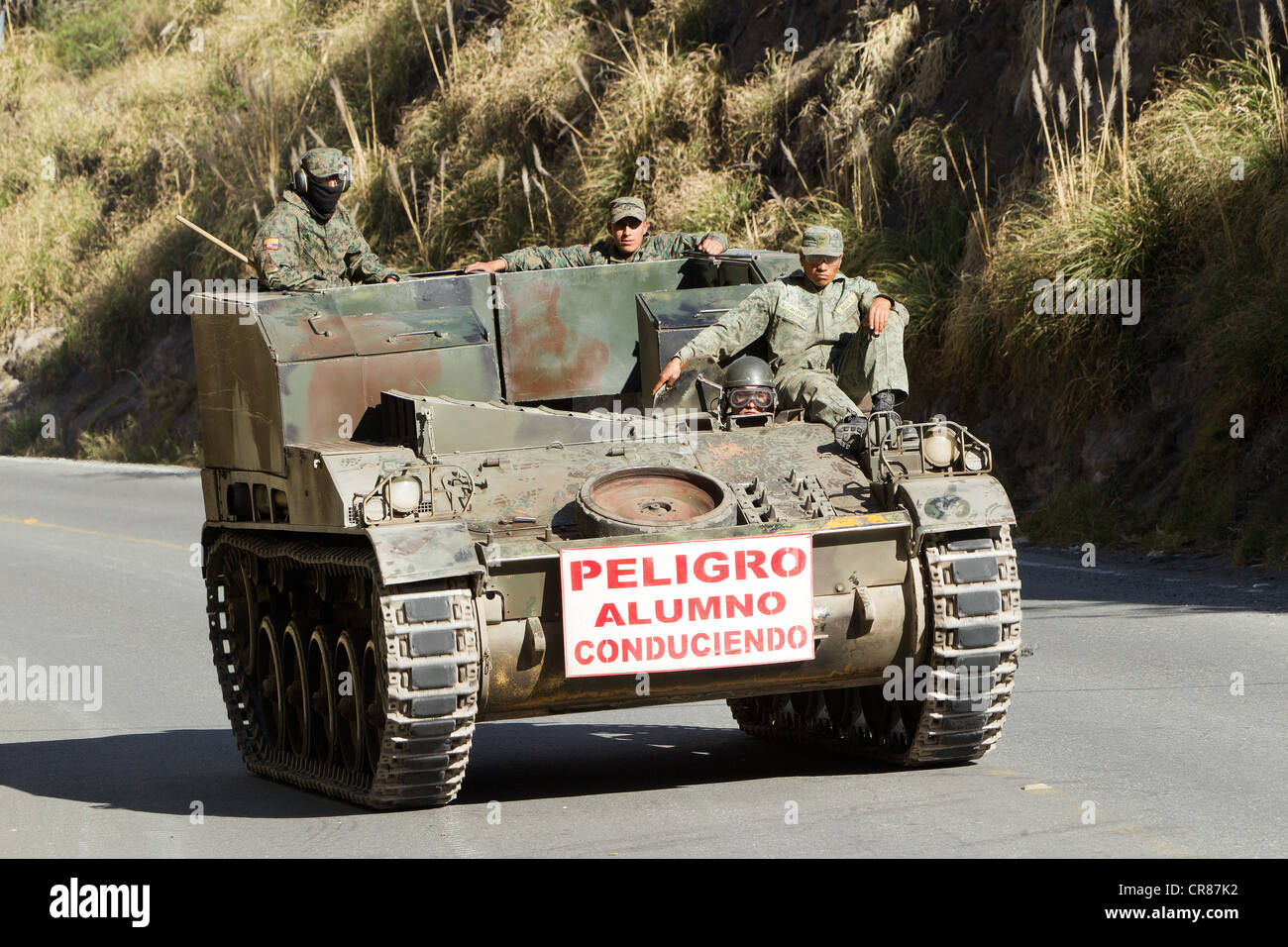 Army Tanks Patrolling The Streets Of Riobamba During An Exercise Stock ...