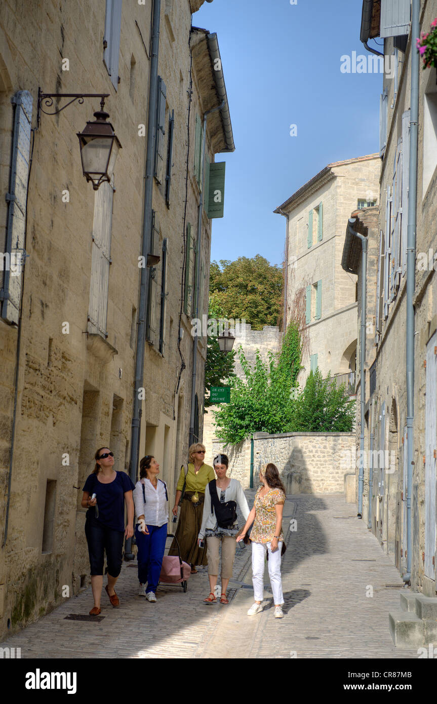 France, Gard, Uzes, listed as town of art and history, walk with ...