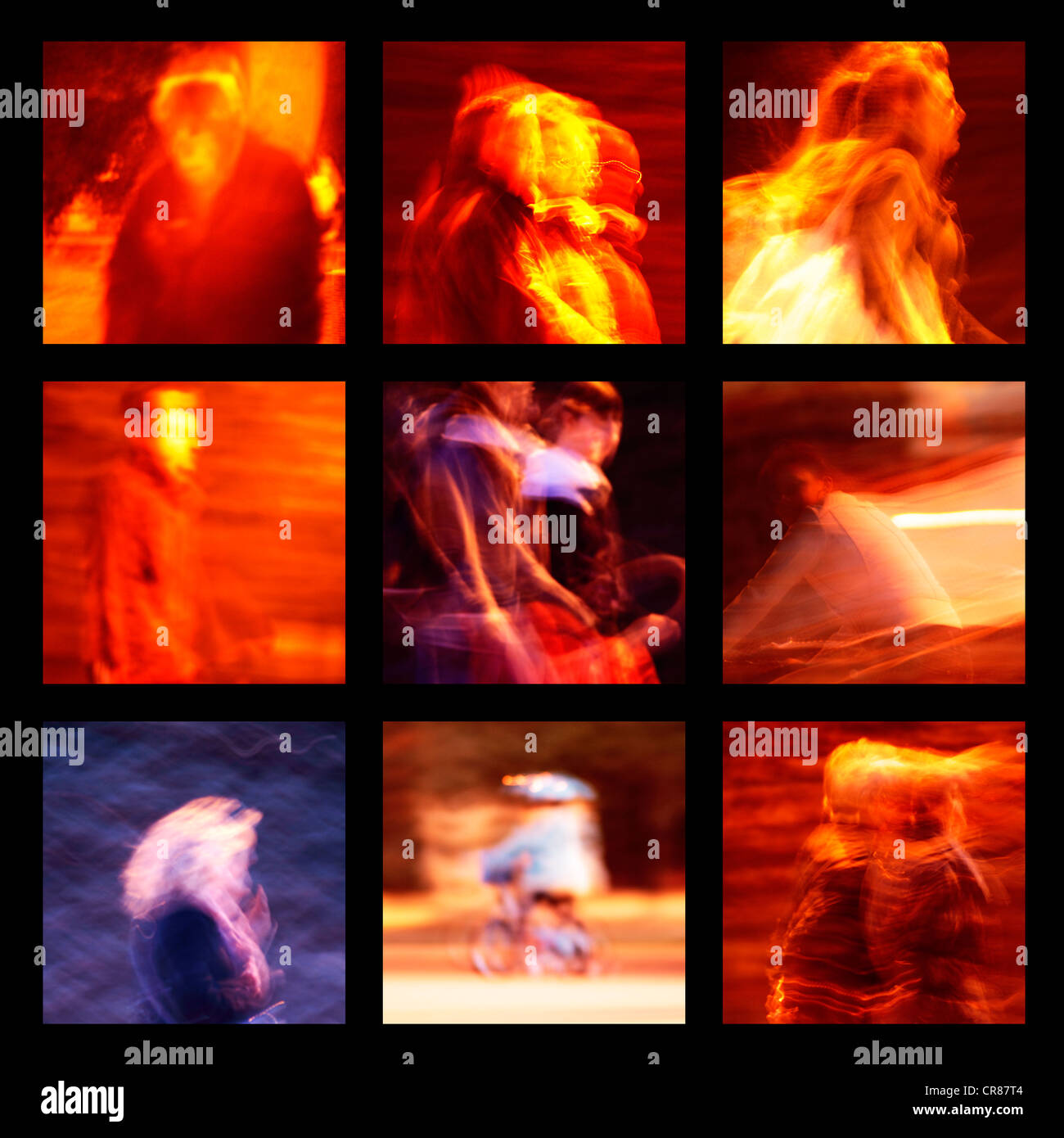 group of photographs of people expressing faded over time and people ...